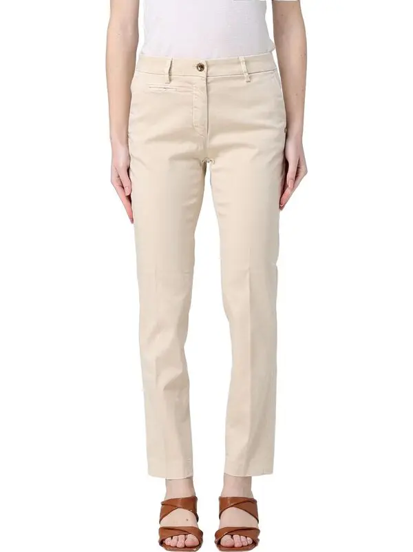 MASON'S Stretch Cotton Slim Fit Trousers - White 1