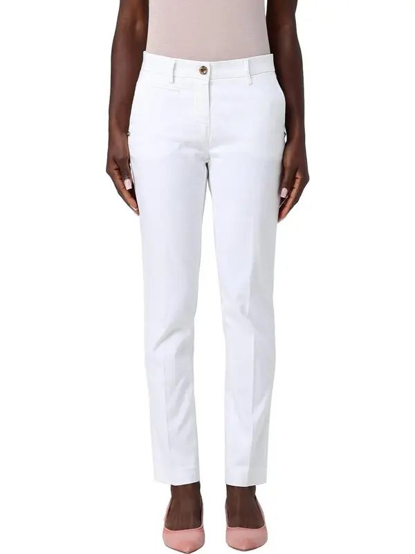 MASON'S Stretch Cotton Slim Fit Trousers - White