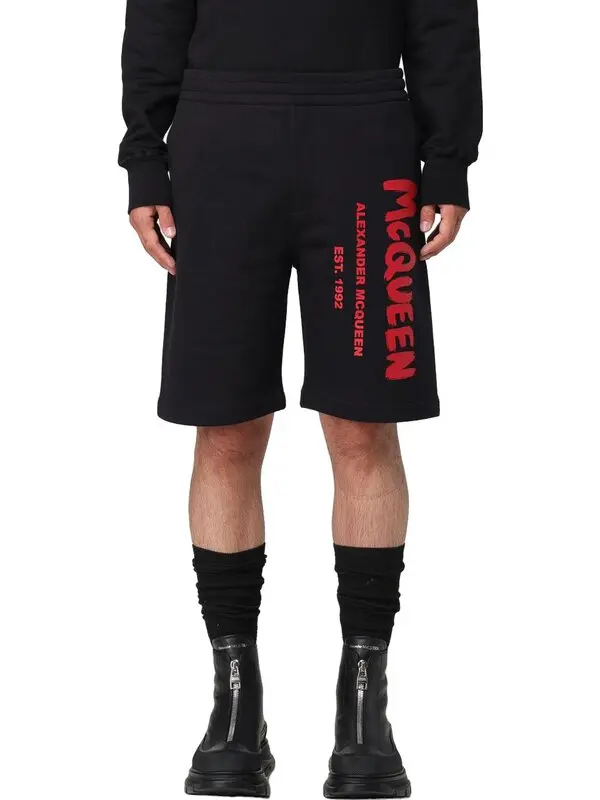 Alexander McQueen Logo Print Shorts - Black