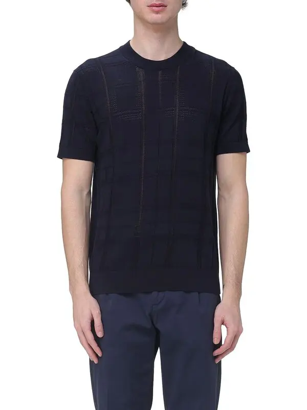 PAOLO PECORA Cotton Crew Neck Sweater - Blue