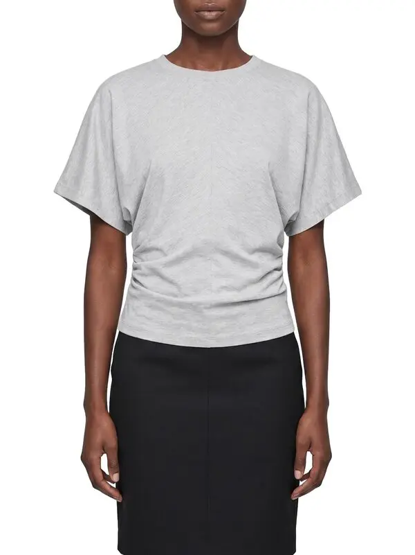 ANINE BING Stretch Viscose Crewneck T-shirt - Grey