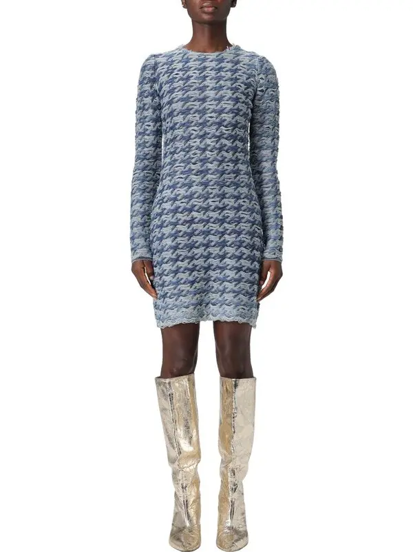 DIESEL® Long Sleeve Printed Dress - Blue