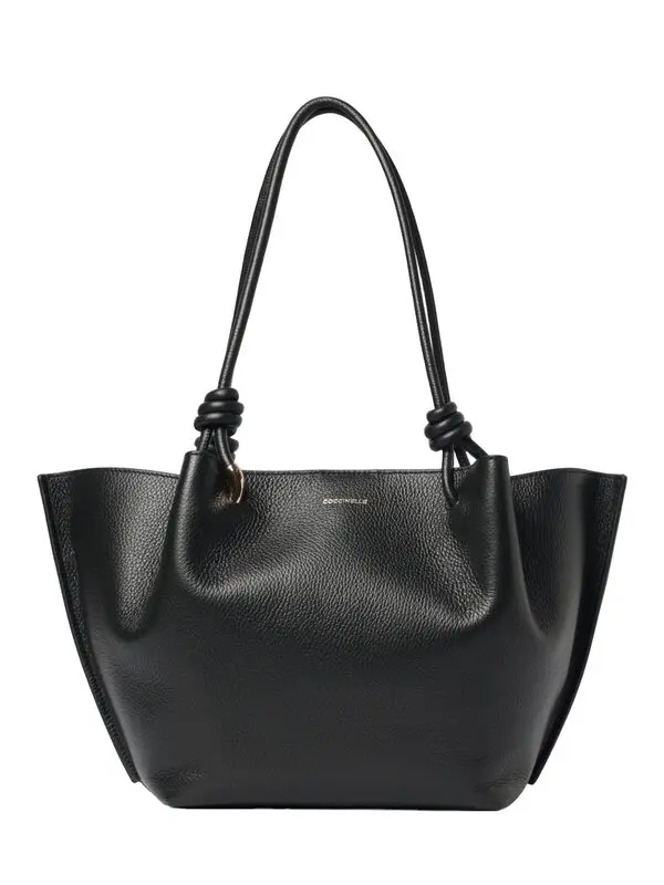 COCCINELLE Leather Finn Shoulder Bag - Black