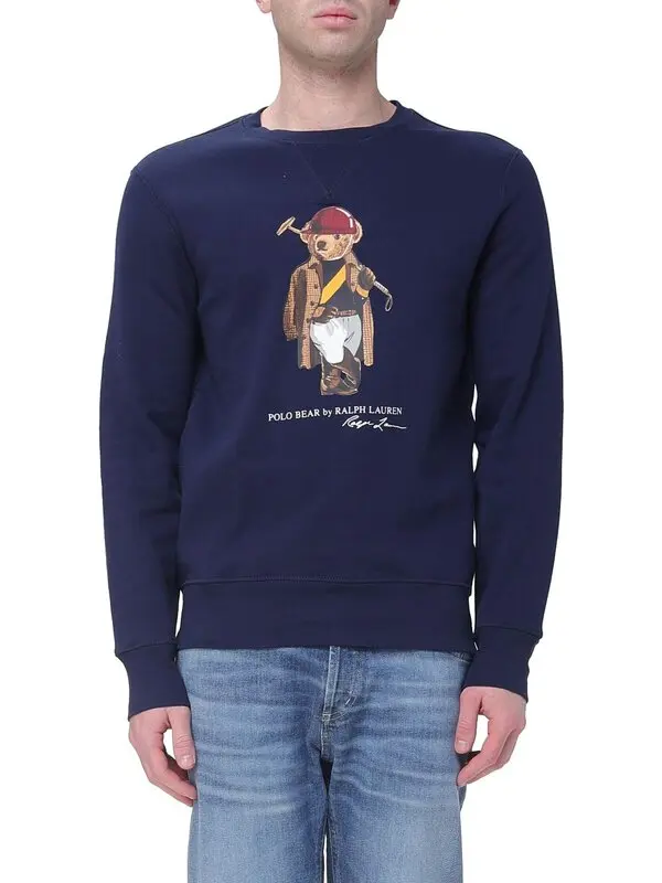 Polo Ralph Lauren Crewneck Sweatshirt With Bear Graphic - Blue