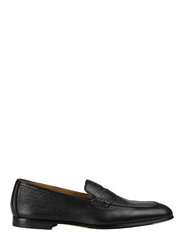 DOUCAL'S Grained Leather Loafers - Black