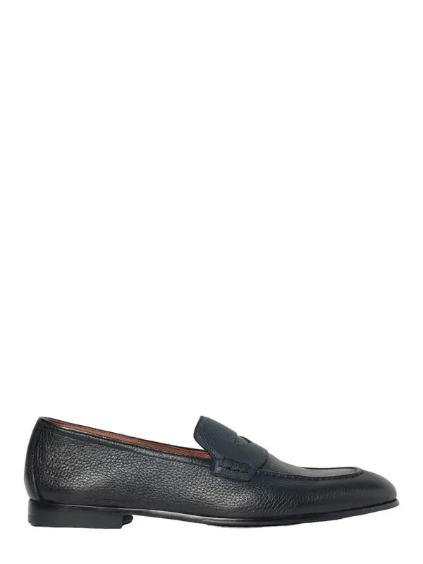 DOUCAL'S Grained Leather Loafers - Blue
