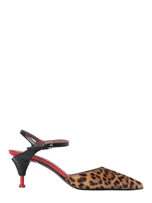 Premiata Leopard Print Pony Hair And Leather Pumps With Ankle Strap - Multicolor