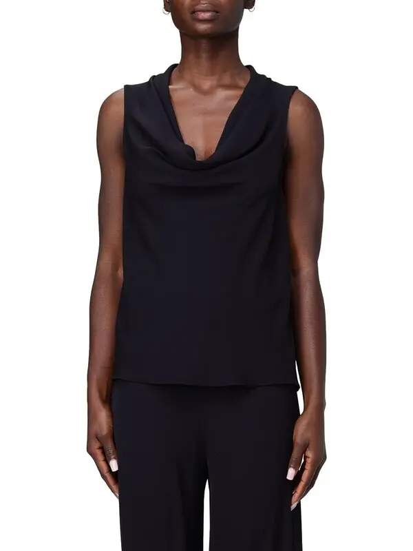 HANITA Sleeveless Crepe Top - Black