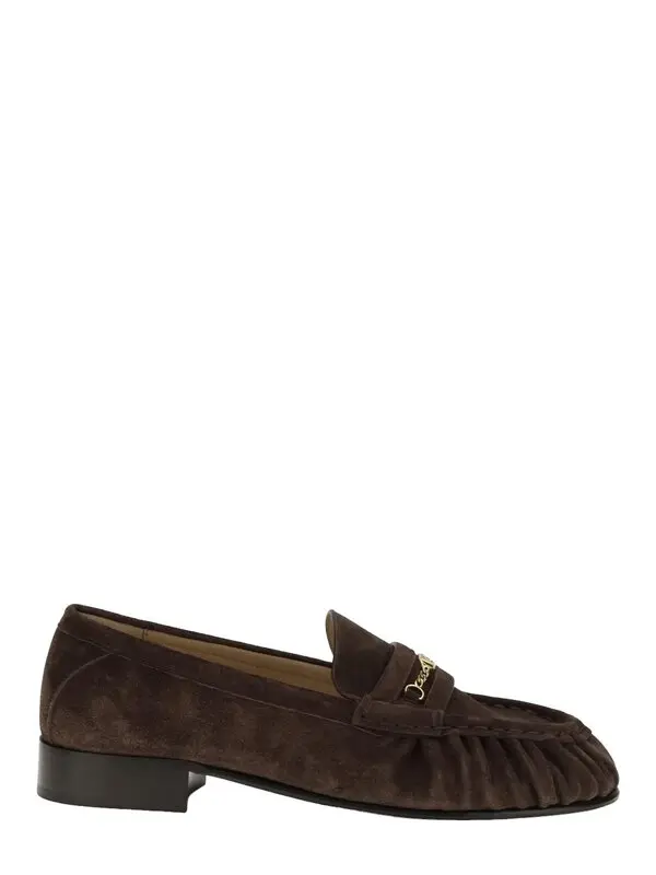 Valentino Garavani Suede Loafers With Vlogo Signature - Dark