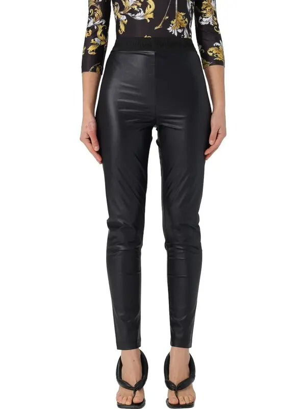 Versace Faux Leather Trousers - Black