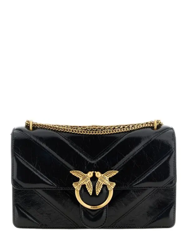 Pinko Quilted Chain Crossbody Bag - Black
