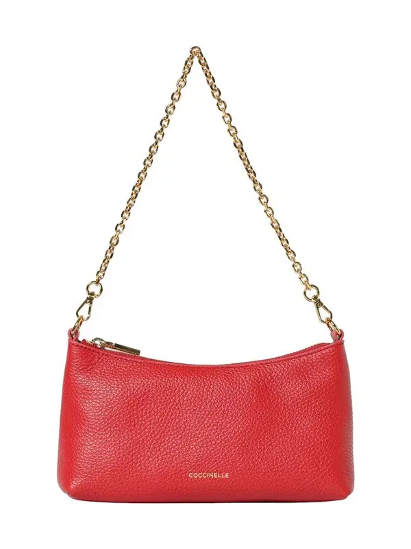COCCINELLE Metallic Leather Shoulder Bag - Red