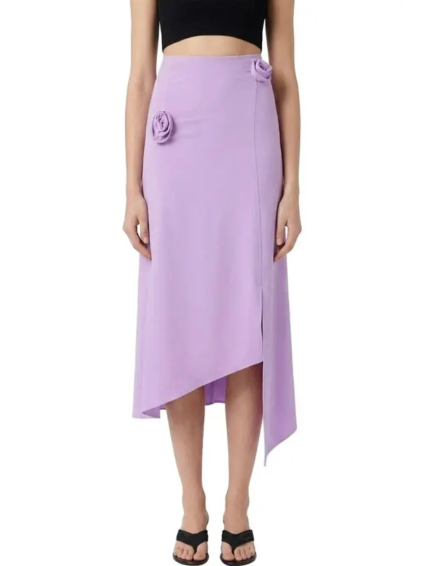 Coperni Asymmetric Stretch Jersey Midi Skirt - Violet
