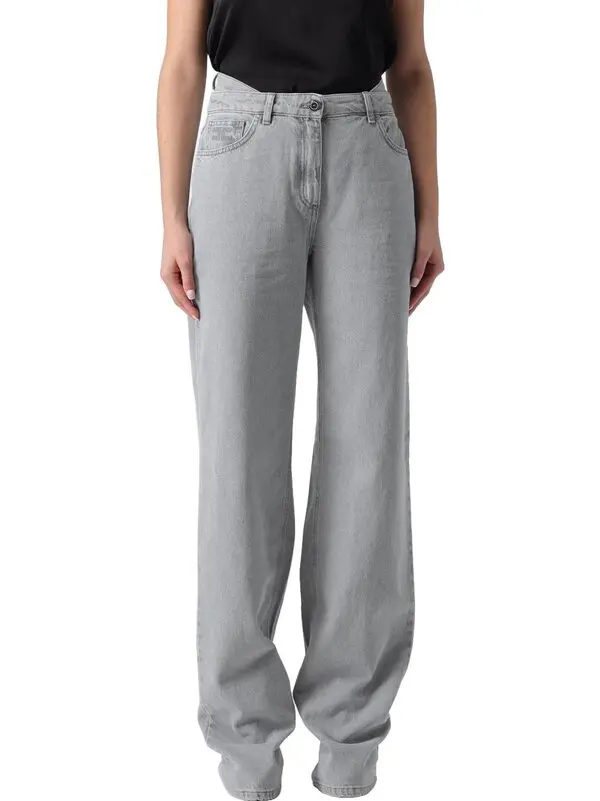 Elisabetta Franchi Wide Leg Jeans - Grey