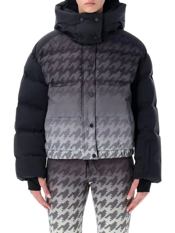Perfect Moment Padded Houndstooth Jacket - Black