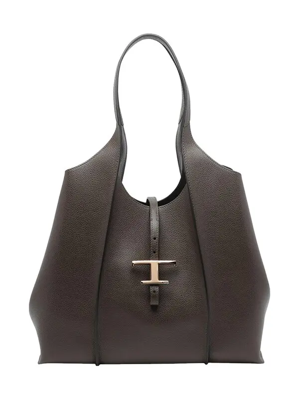TOD'S Leather Shoulder Bag - Grey