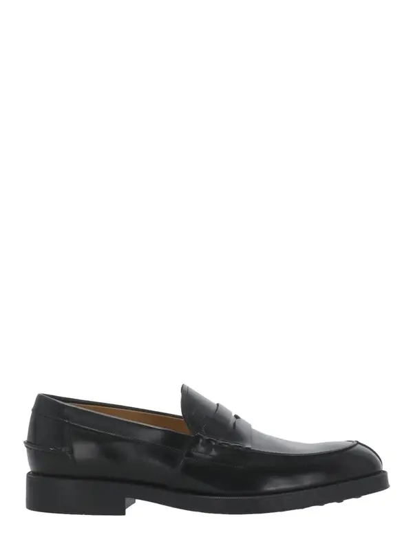 TOD'S Brushed Leather Loafers - Black