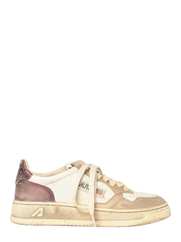 AUTRY Medalist Low Super Vintage Sneakers In Used Leather - Violet
