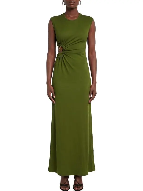 Christopher Esber Polyester Jersey Long Dress With Brass Hardware - Green
