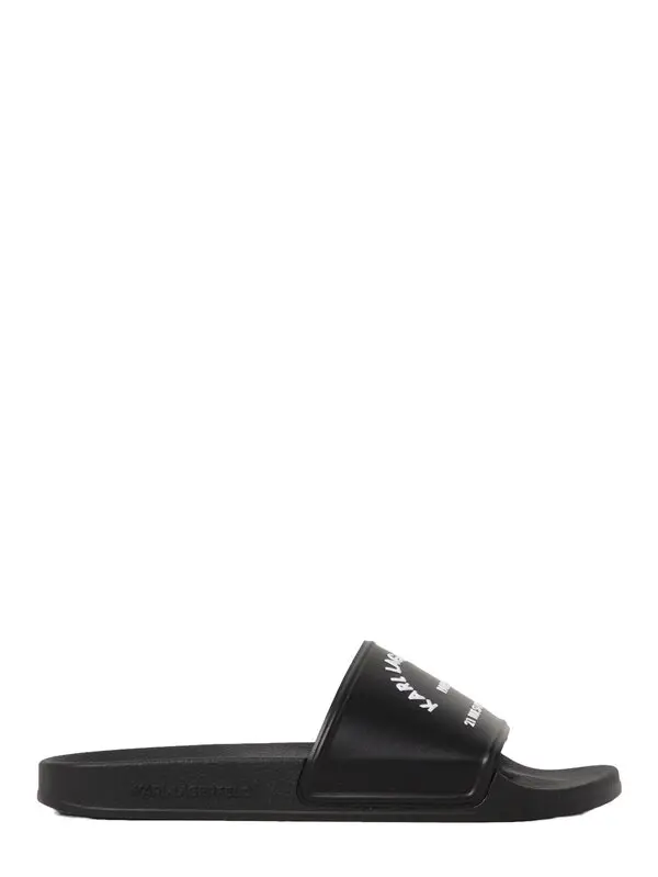 Karl Lagerfeld Slides With Logo Detailing - Black