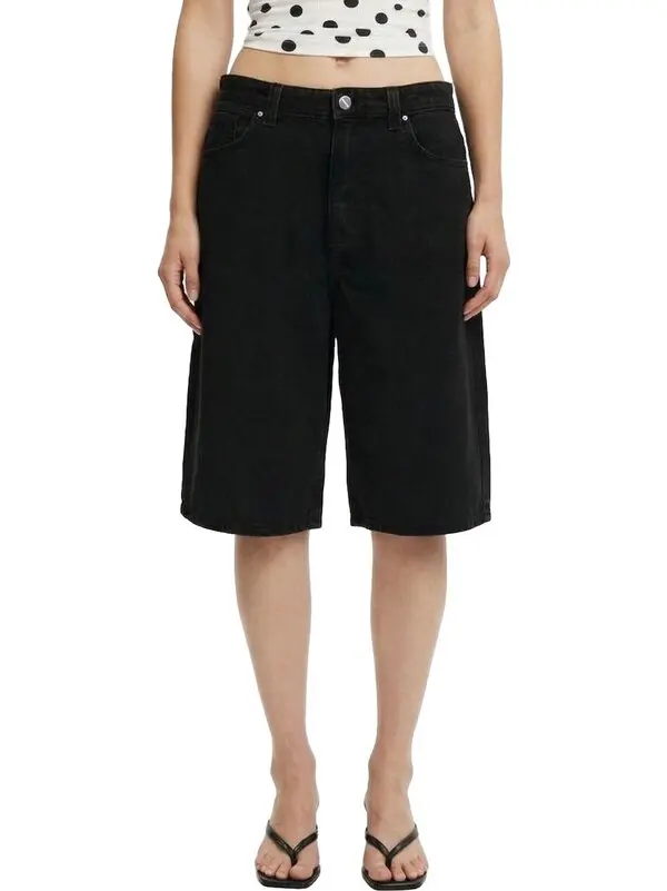DONDUP Cropped Cotton Trousers - Black
