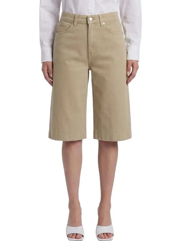 DONDUP Cropped Cotton Trousers - Brown