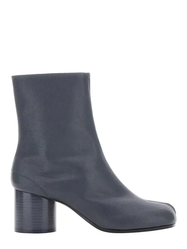 MAISON MARGIELA Tabi Lambskin Ankle Boots With Cylindrical Heel - Grey