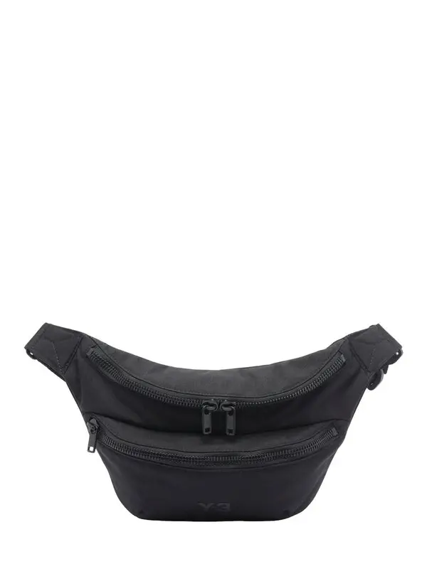 Y3 Technical Fabric Belt Bag With Adjustable Strap And Logo - Black