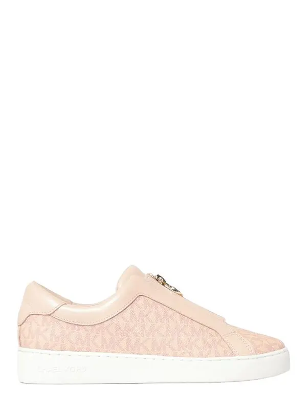 Michael Kors Keaton Monogram Print Coated Cotton Sneakers - Pink