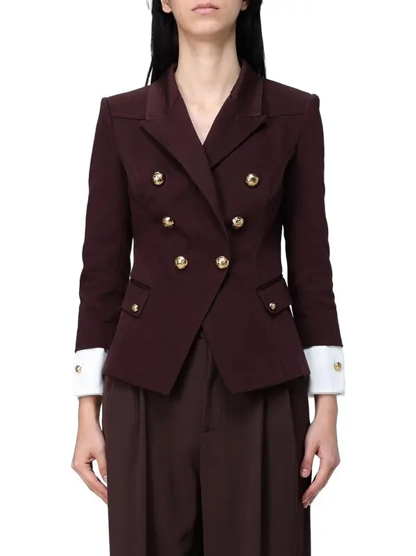 Elisabetta Franchi Double-breasted Blazer - Cocoa
