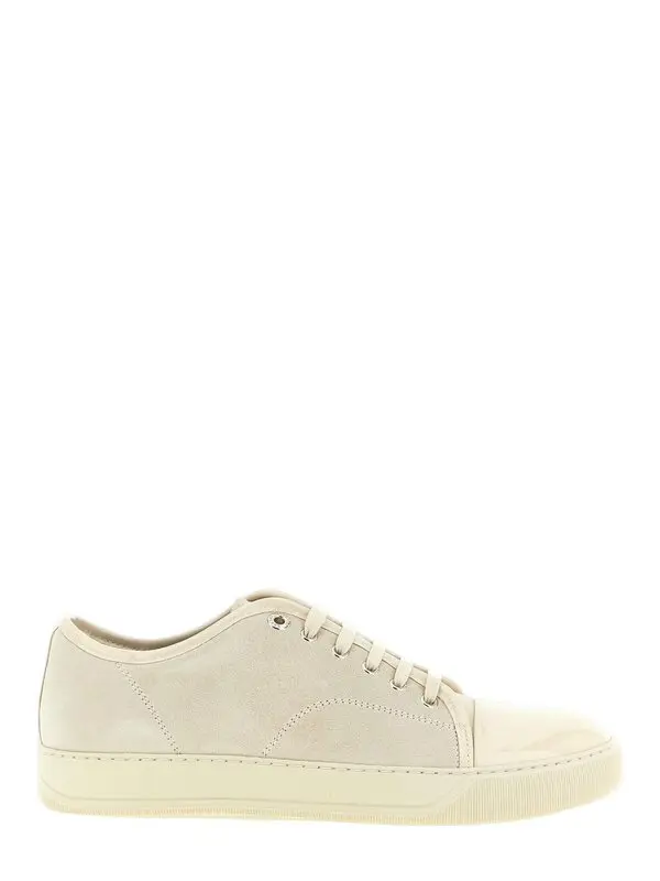 LANVIN Suede And Patent Leather Trainers - Beige