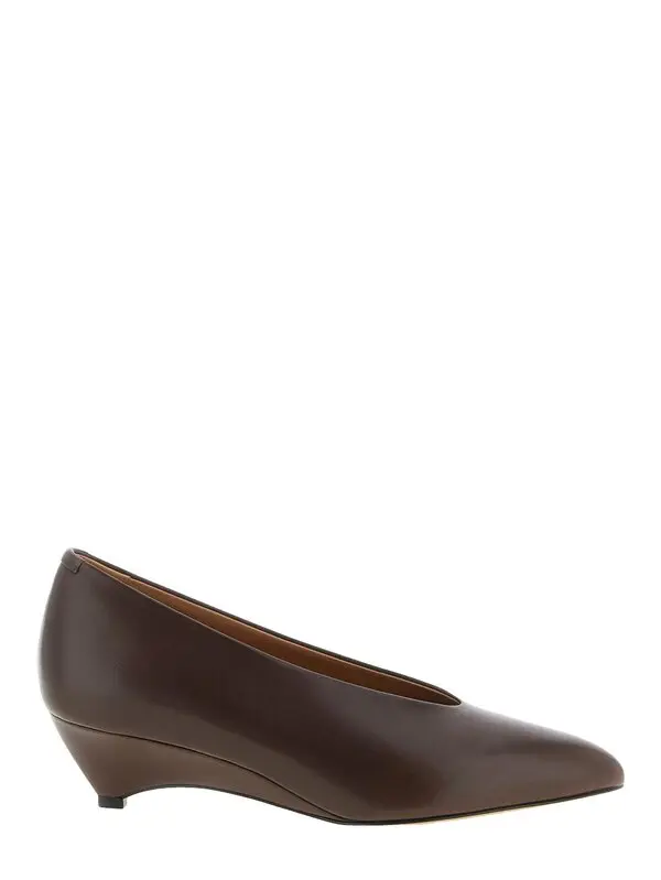 JIL SANDER Arc Calf Leather Pumps - Brown