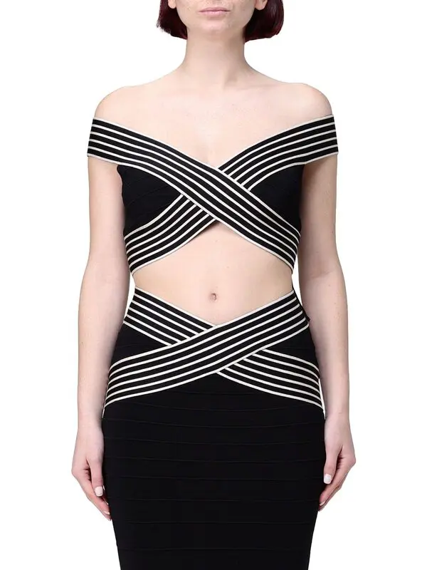 Elisabetta Franchi Cropped Jersey Top - Black