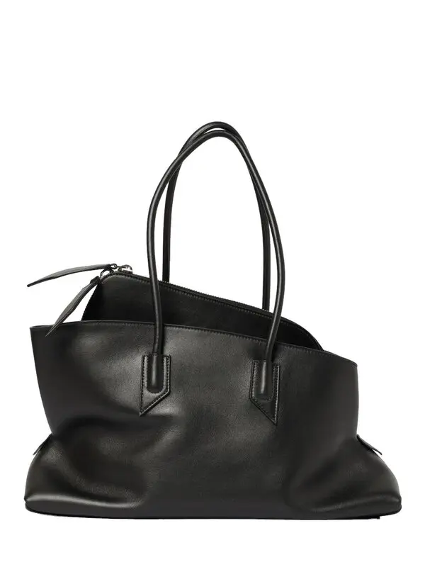 Attico Leather Shoulder Bag - Black