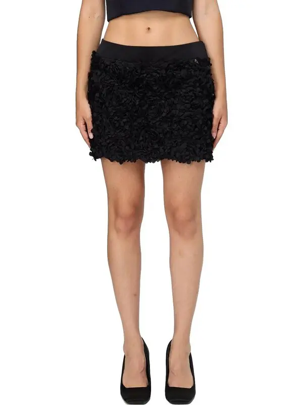 TWINSET Low-rise Crêpe Pencil Mini Skirt - Black