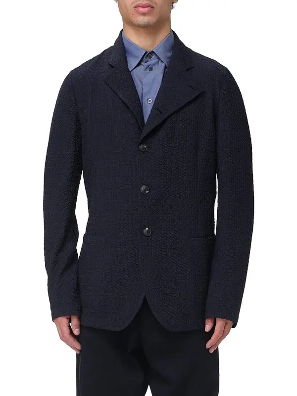 Emporio Armani Textured Jacket - Blue
