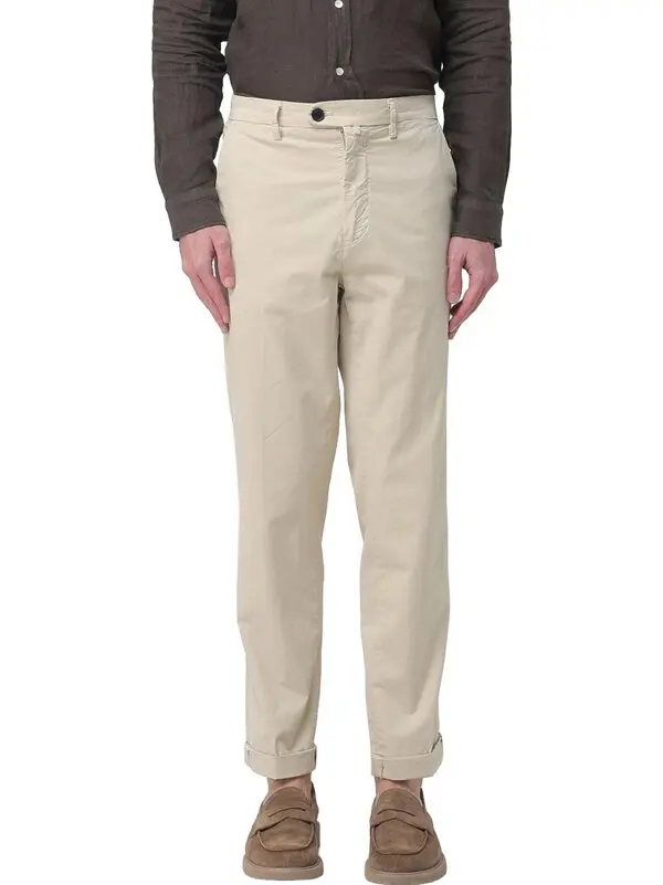 MASON'S Slim Fit Stretch Cotton Trousers - Beige