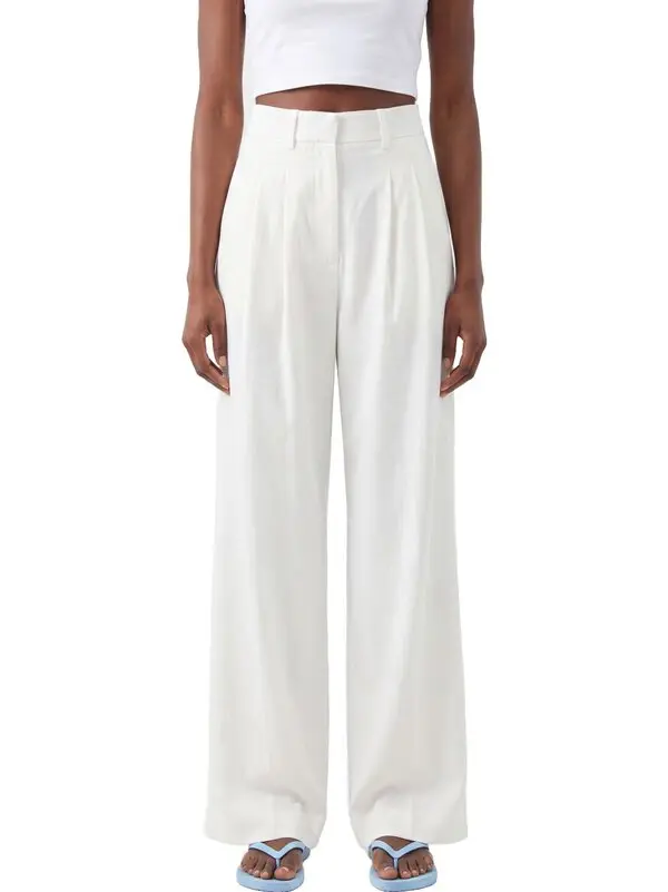 PT TORINO Frankie Cotton Palazzo Trousers - White