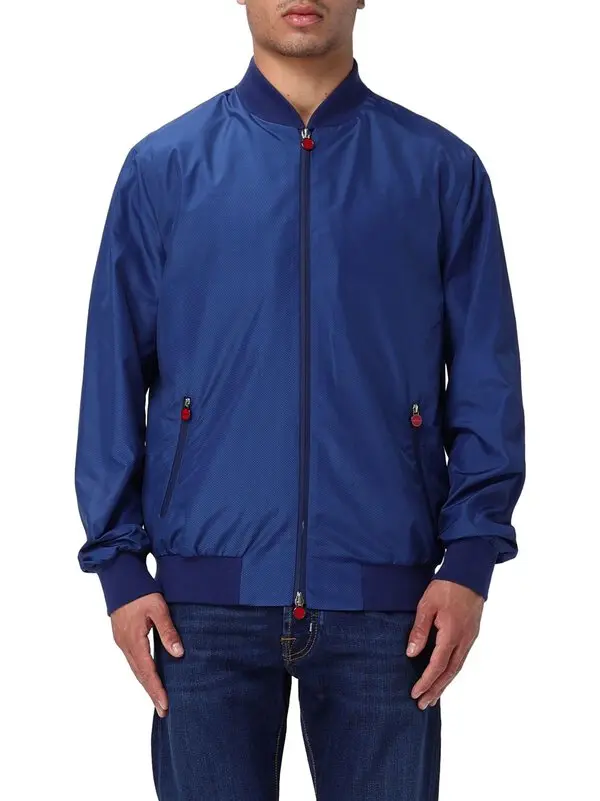 Kiton Stretch Technical Fabric Bomber Jacket - Blue