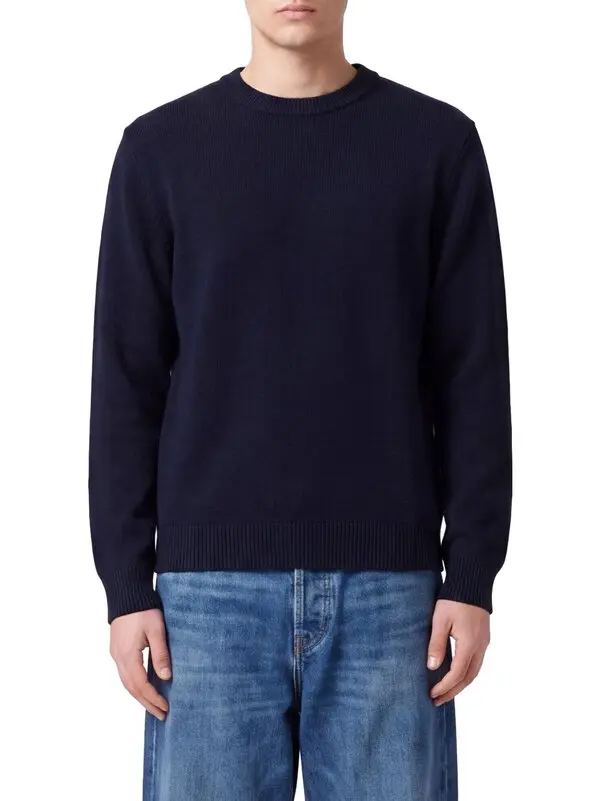GOLDEN GOOSE Ribbed Crew Neck Jumper - Blue