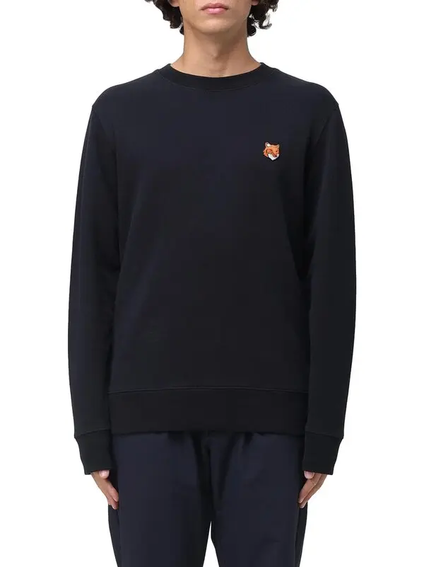 Maison Kitsuné Cotton Crew Neck Sweatshirt - Black