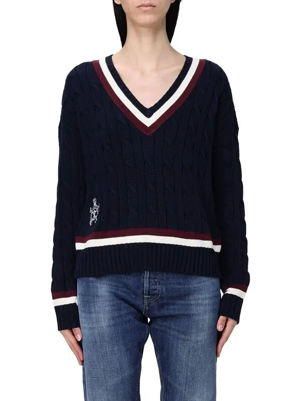 Ralph Lauren Cotton V-neck Sweater - Navy