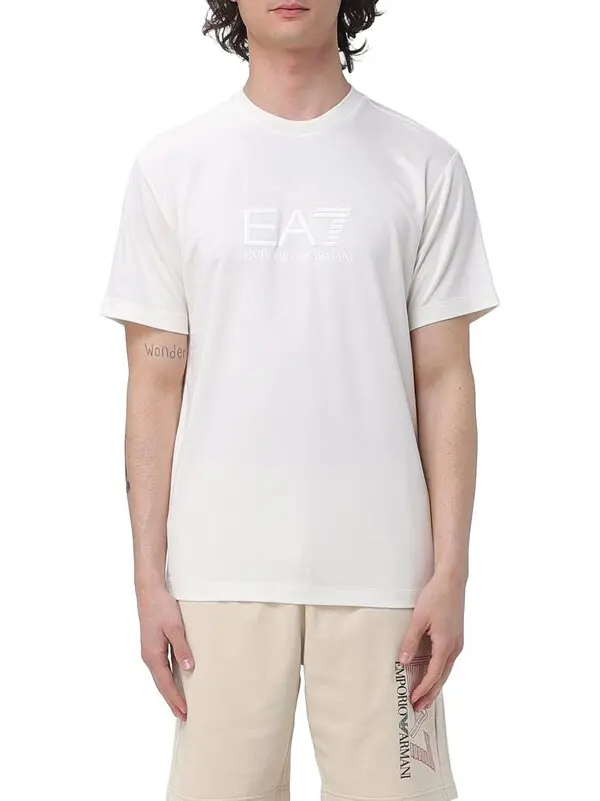 EA7 Cotton T-shirt With Logo - White