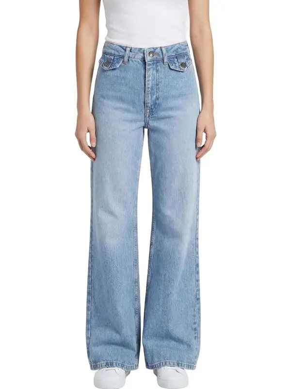 ROTATE BY BIRGER CHRISTENSEN Wide Leg Jeans - Blue