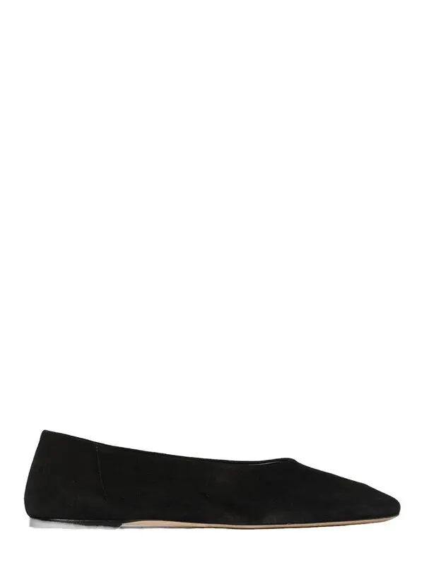 TOTEME Suede Ballerina Flats - Black