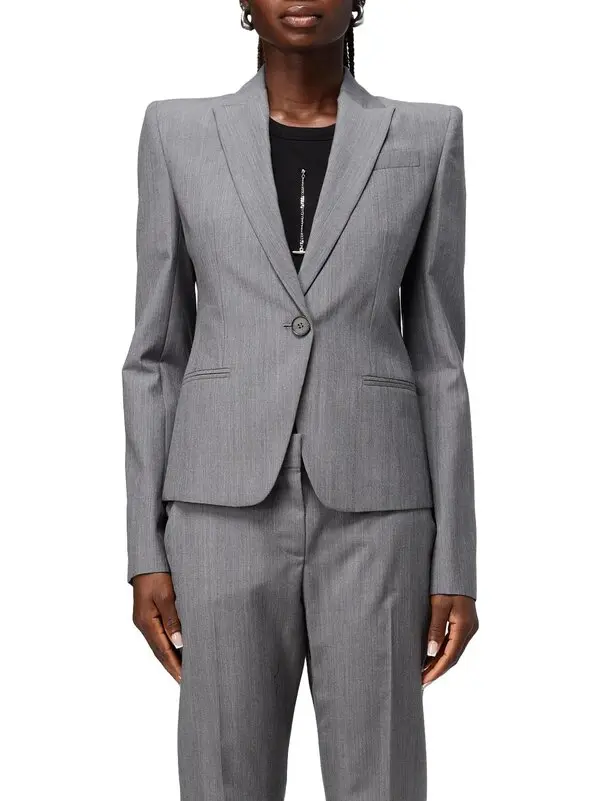 Alexander McQueen Tailored Blazer With Zip Detail - Grey