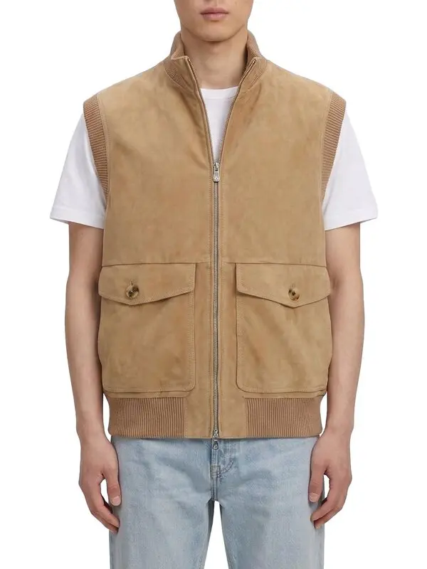 Brunello Cucinelli Suede Vest - Camel