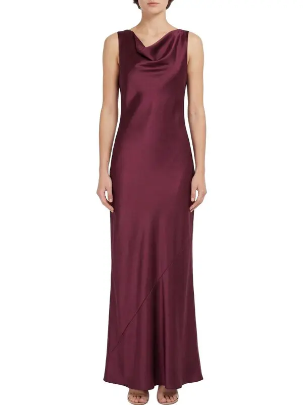 Norma Kamali Satin Maxi Slip Dress - Red