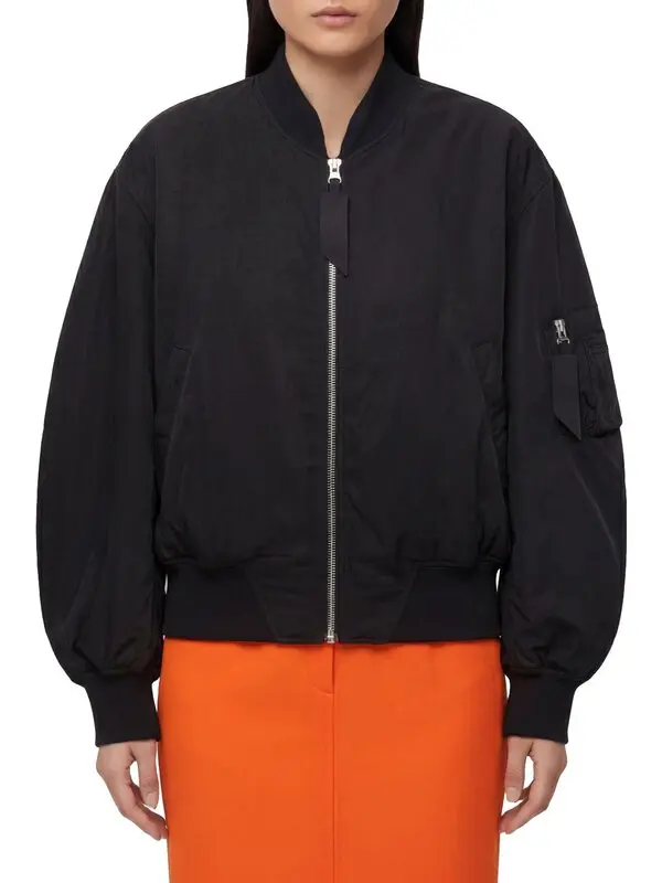 Attico Technical Fabric Bomber Jacket - Black