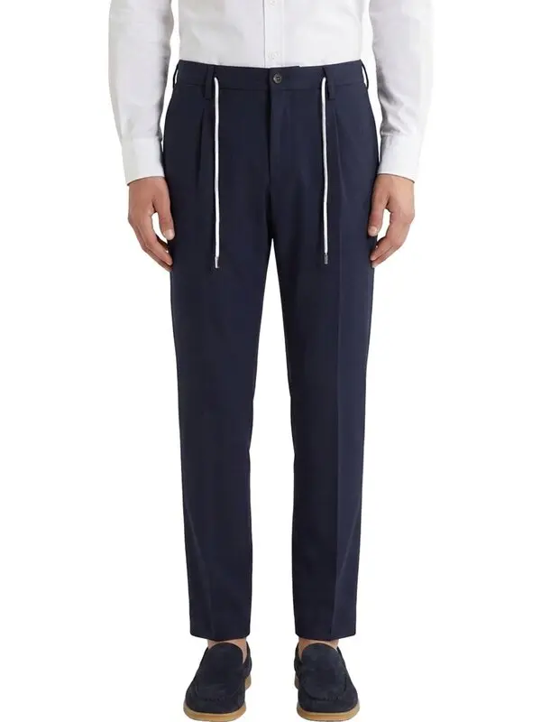 Eleventy Stretch Virgin Wool Trousers - Blue